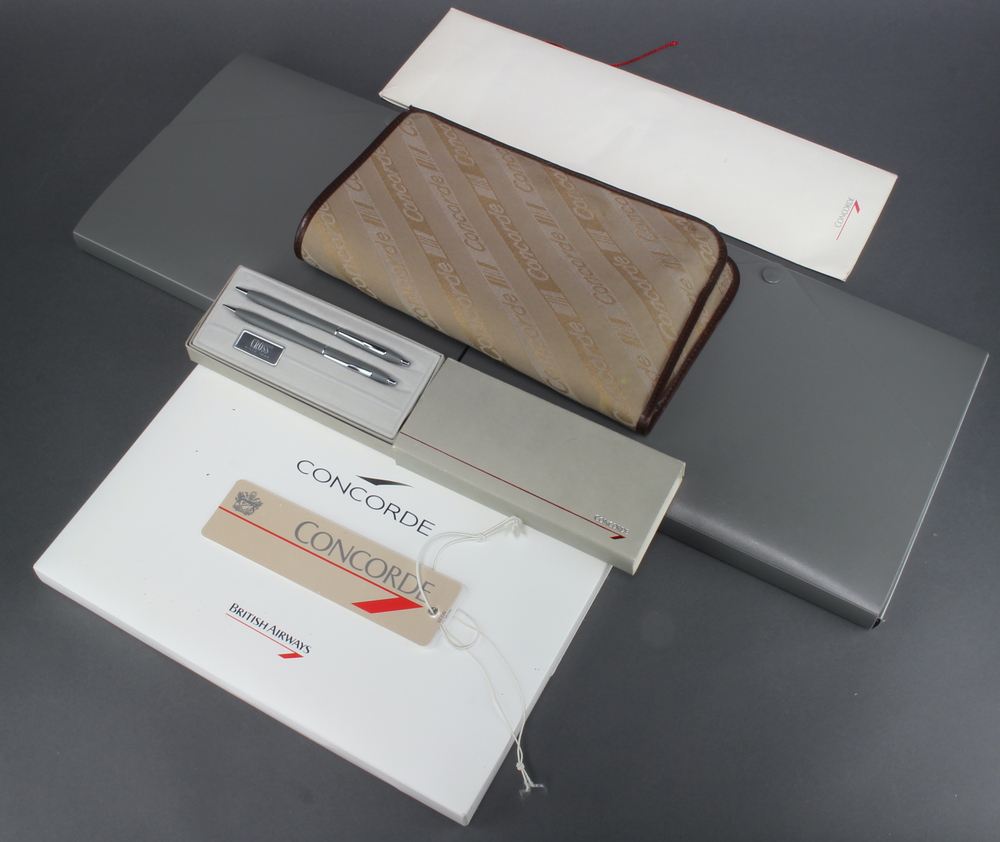 A collection of Concorde memorabilia including 3 folders containing ...