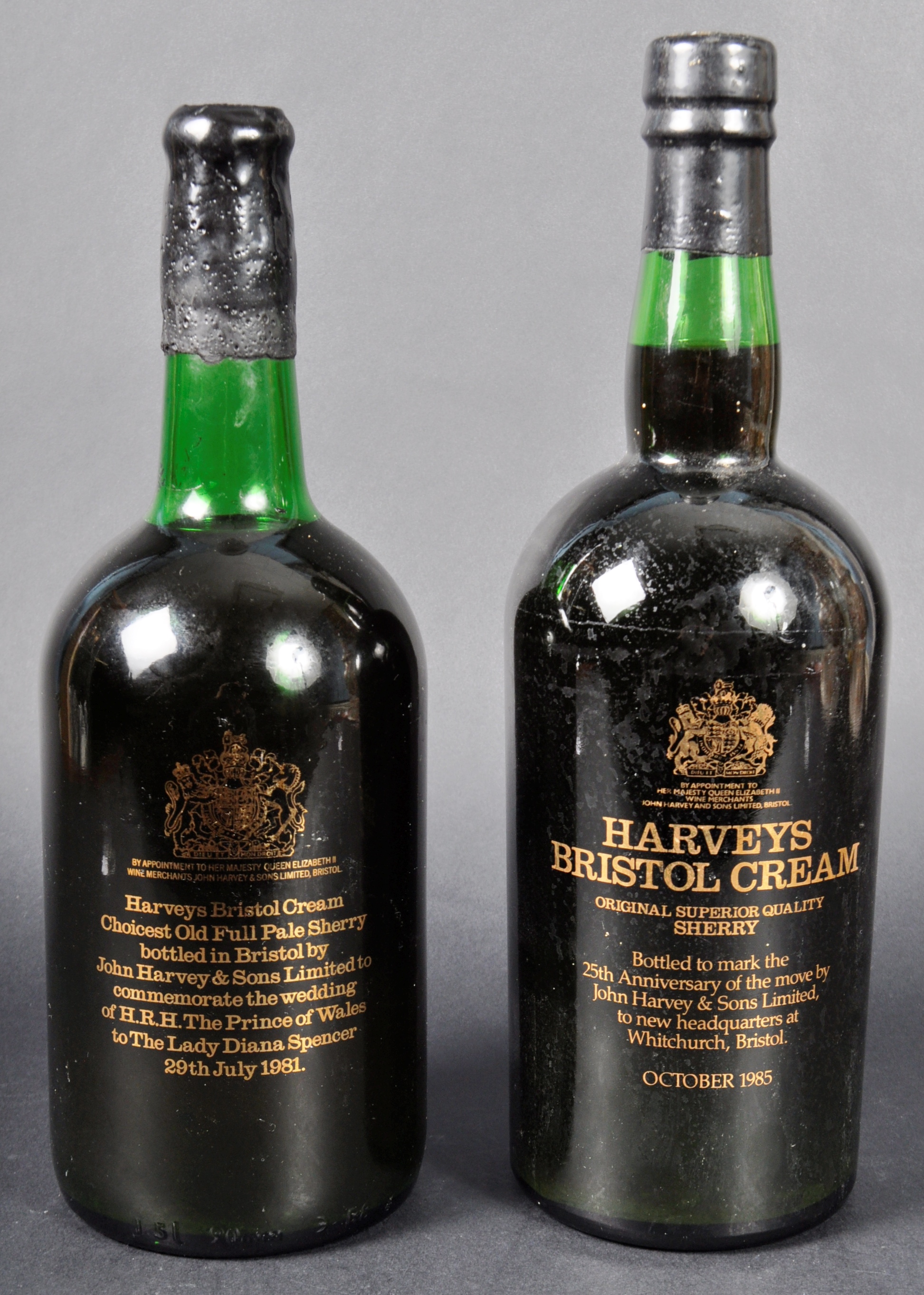 Two (2) bottles of Harveys Bristol Cream original superior quality ...