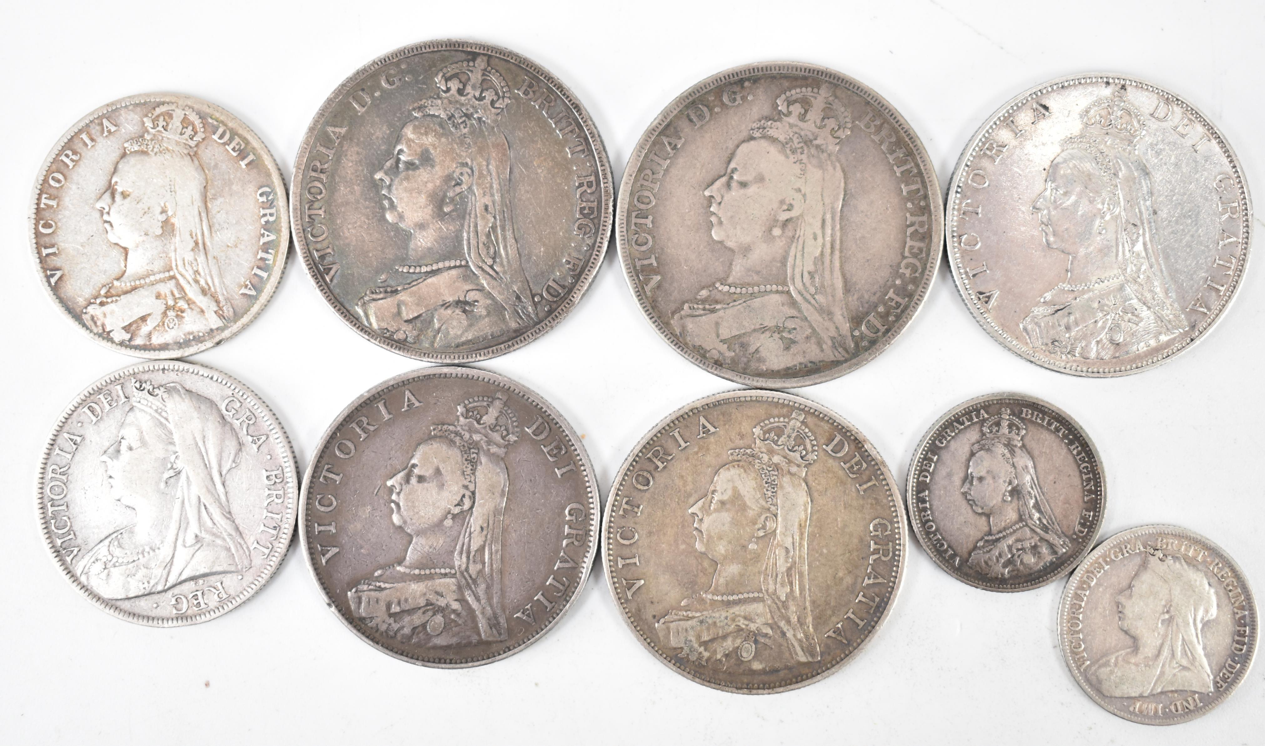 A collection of 19th century Victorian .925 silver coins comprising of ...