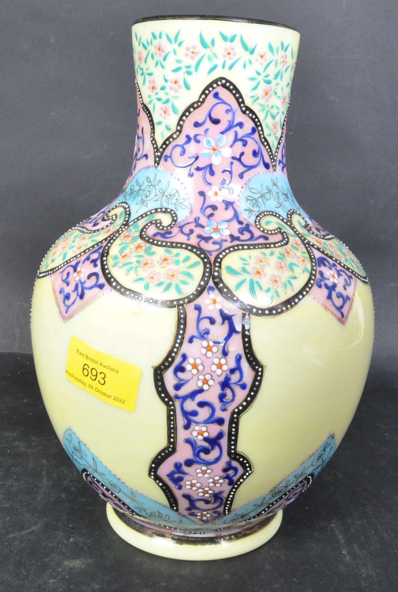 LATE 19TH CENTURY PERSIAN MAROCCAN THOMAS WEBB OPALINE VASE - auctions ...