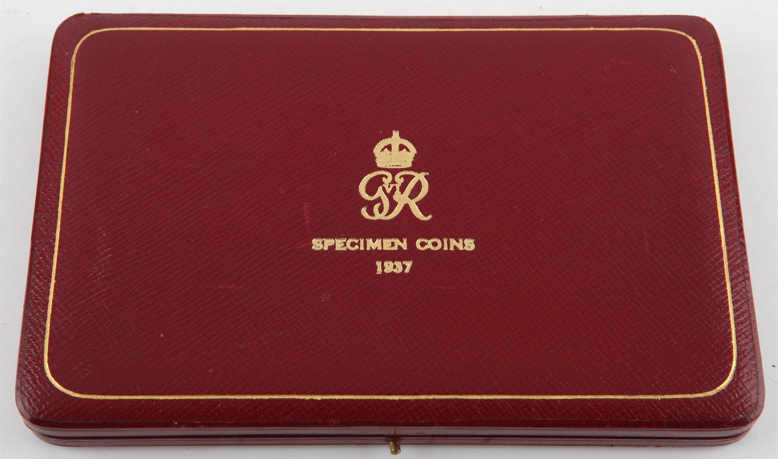 A British cased 1937 specimen coin set, of fifteen coins farthing to ...