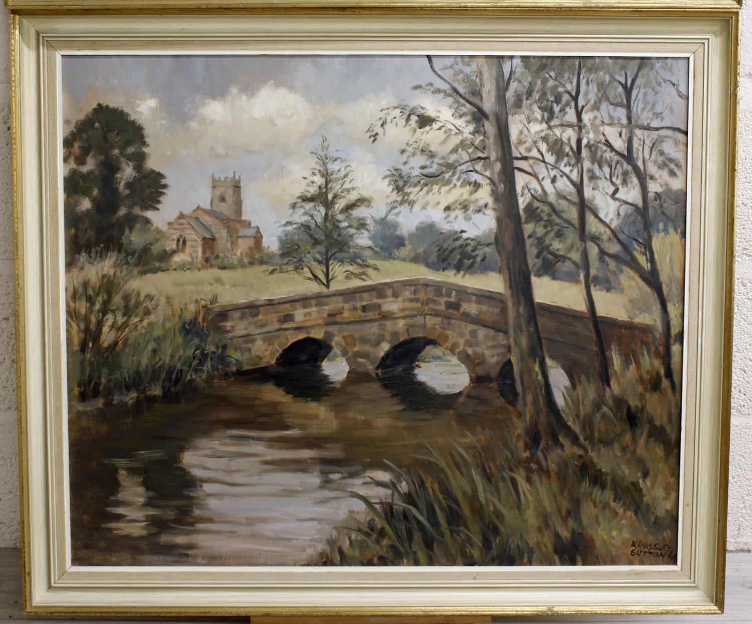 Kingsley Sutton (20th/21st century) - a lady in a garden beside a ...