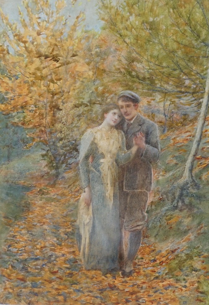 Alfred Edward Emslie (1847-1927), watercolour, 'Golden Days ...