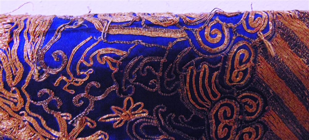 A CHINESE EMBROIDERED SILK COURT OR AUDIENCE ROBE (CHAOPAO OR CHAOFU ...