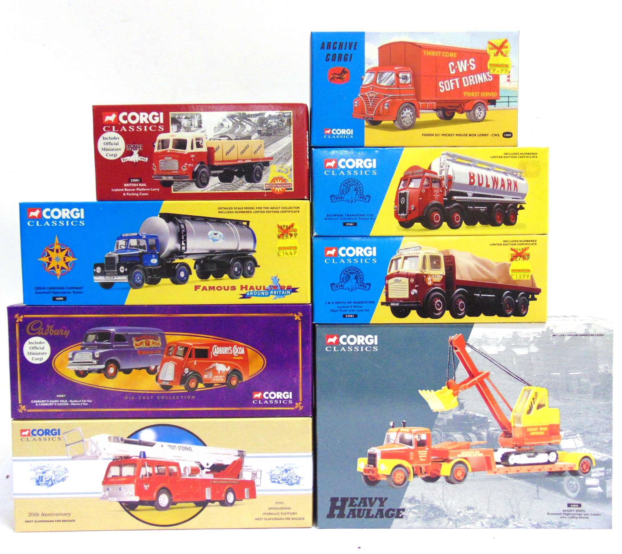 EIGHT CORGI DIECAST MODEL COMMERCIAL VEHICLES including a Heavy Haulage ...