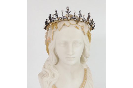 A GARRARD & CO PEARL AND DIAMOND TIARA the ultimate in metamorphic ...