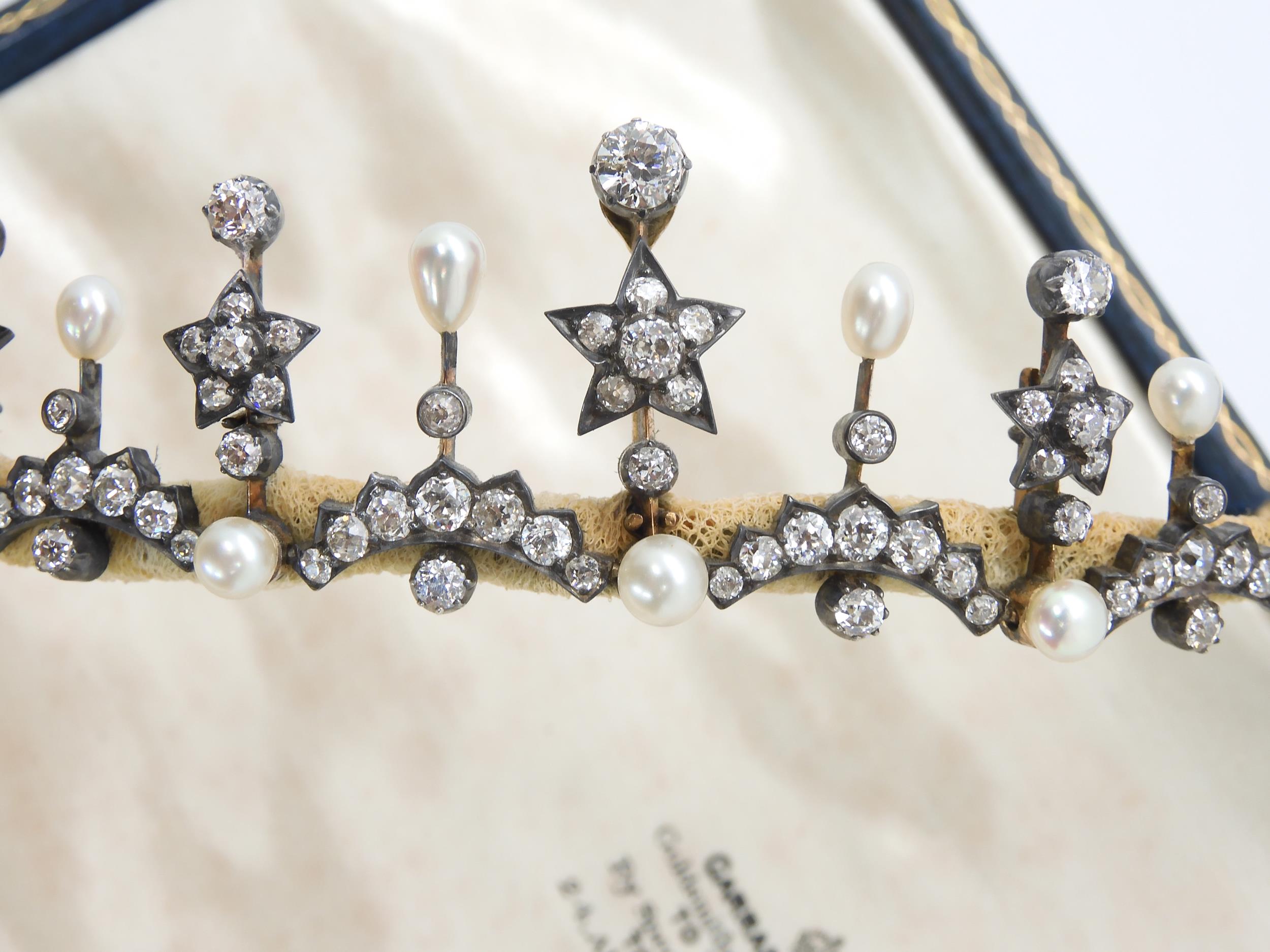 A GARRARD & CO PEARL AND DIAMOND TIARA the ultimate in metamorphic ...