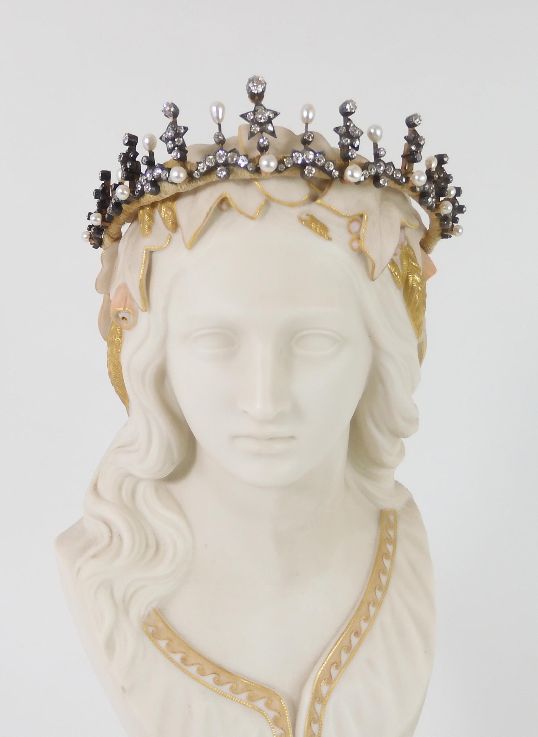 A GARRARD & CO PEARL AND DIAMOND TIARA the ultimate in metamorphic ...