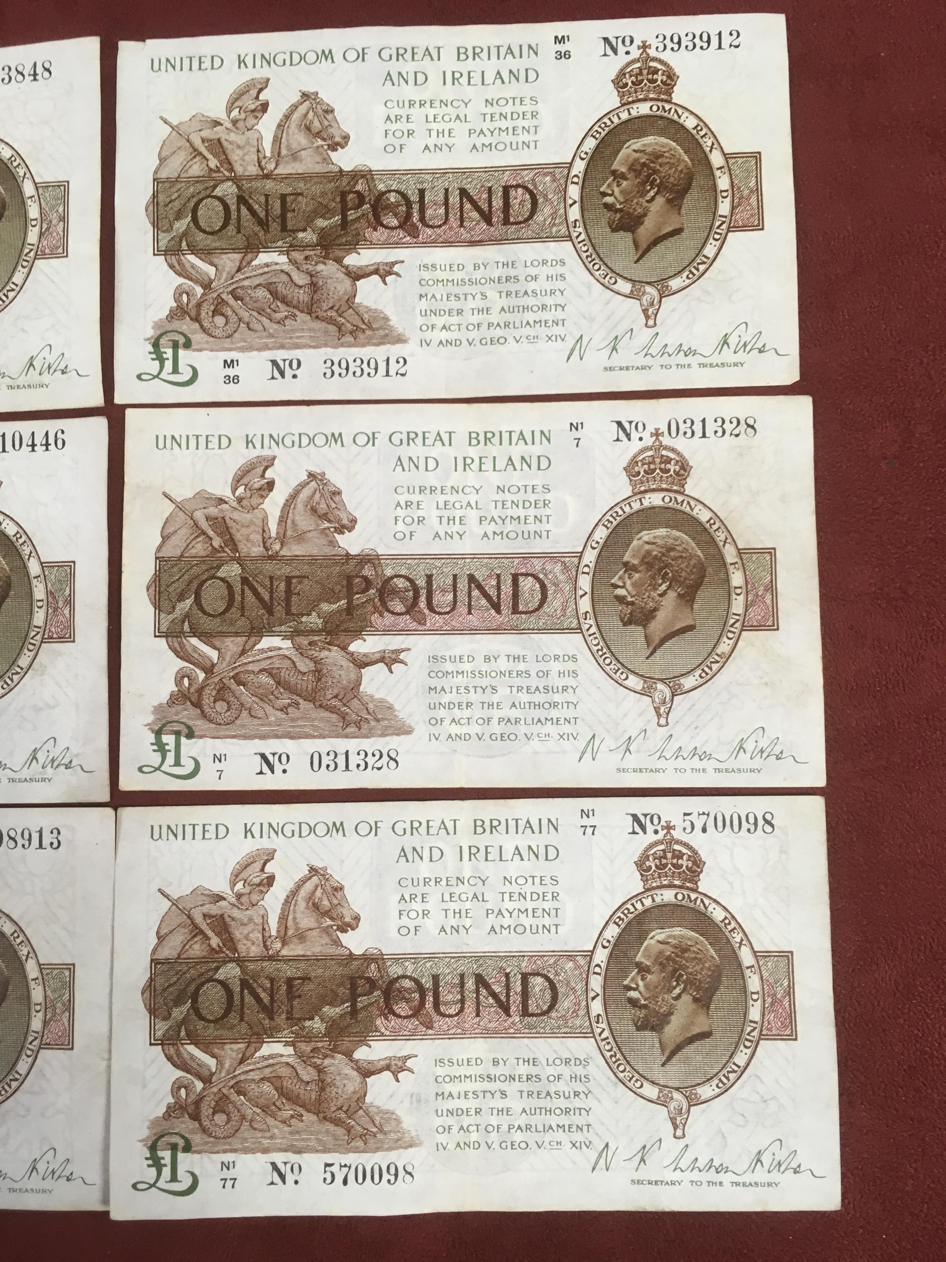TREASURY BANKNOTES: WARREN FISHER ONE POUND (T31), BETTER GRADE ...