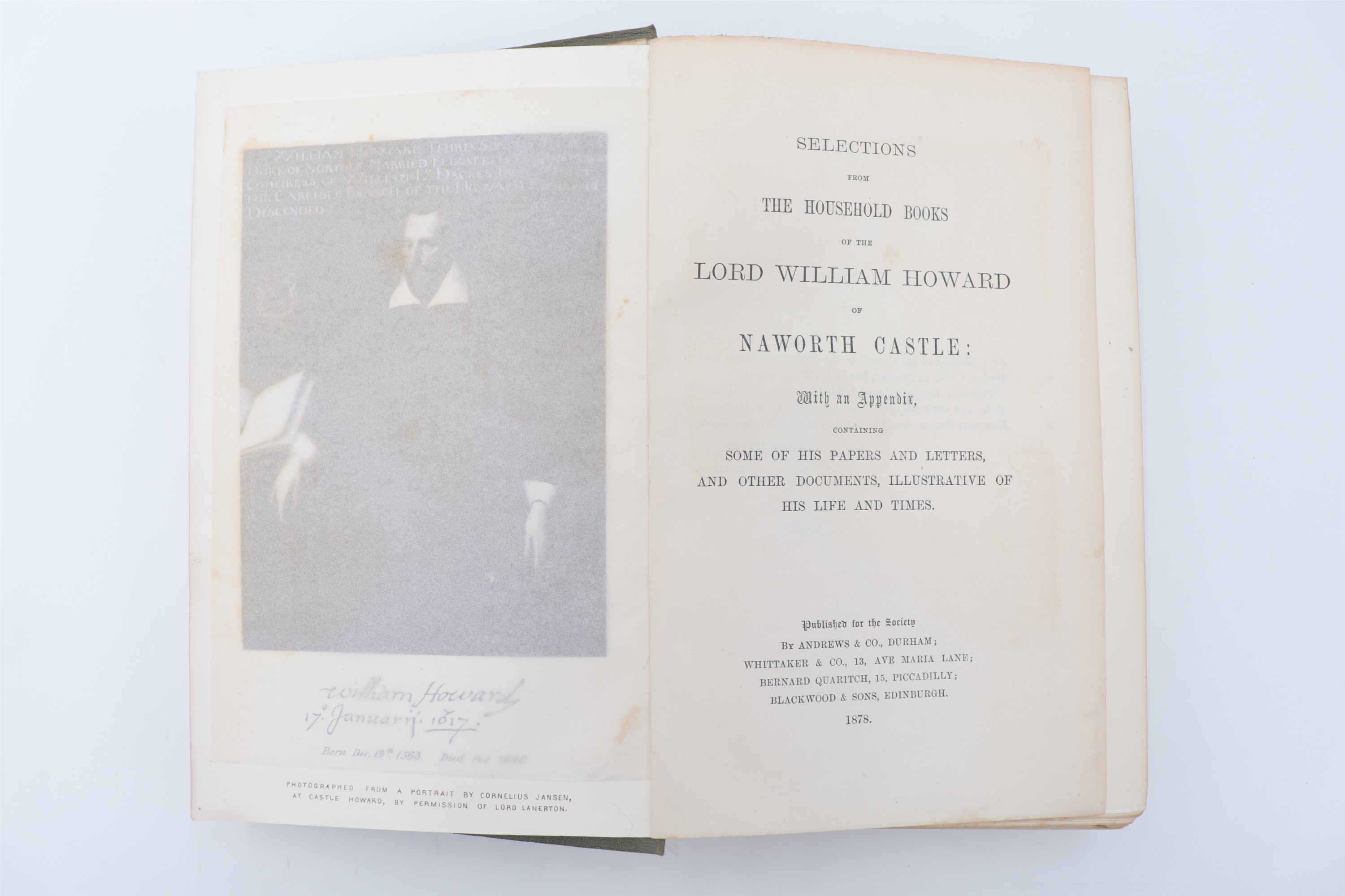 [ Cumberland ] "Selections from the Household Books of the Lord William ...