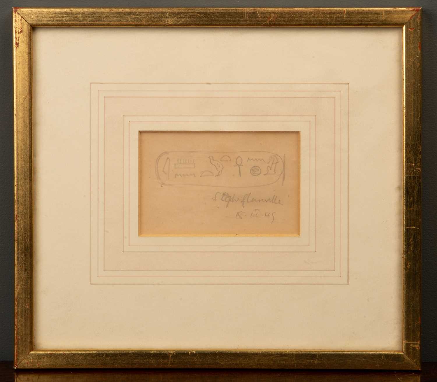 Stephen Glanville (1900-1956), Egyptian Hieroglyphs, pencil sketch ...