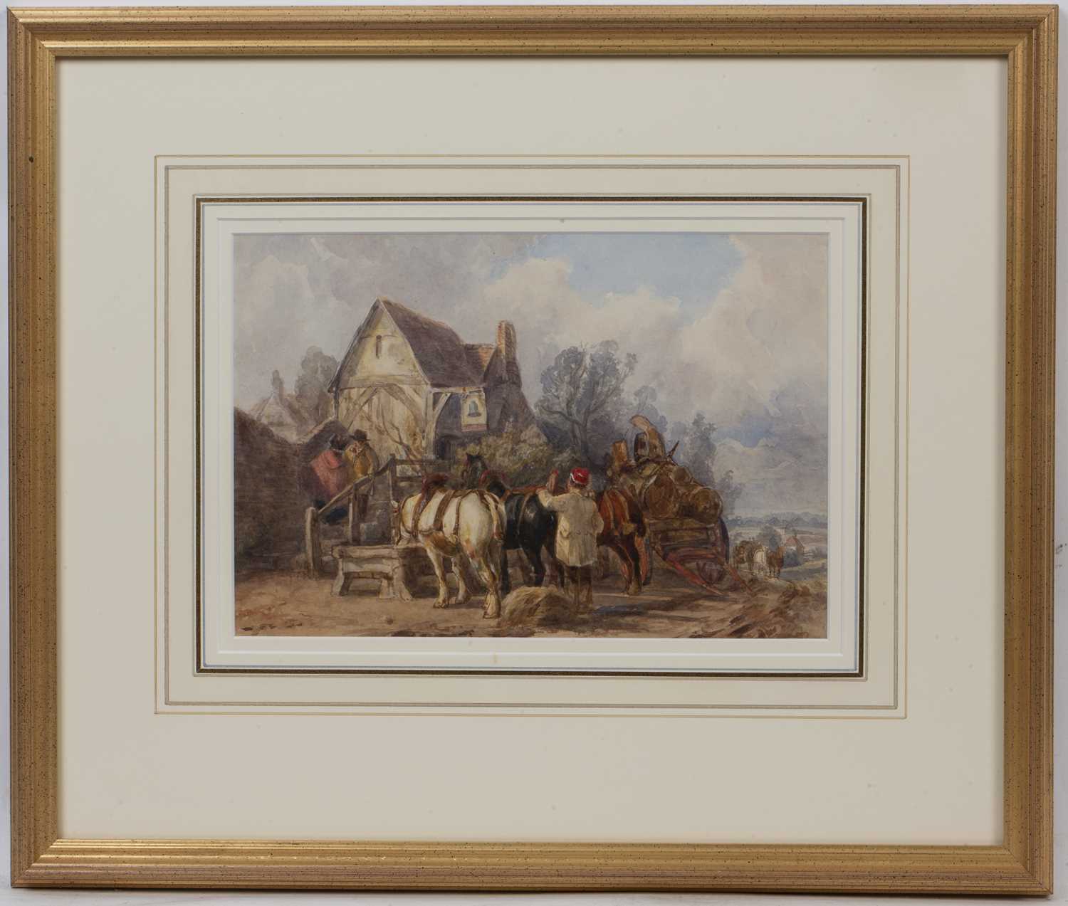 William Burgess of Dover (1805-1861)'Timber wagon outside the Bell Inn ...