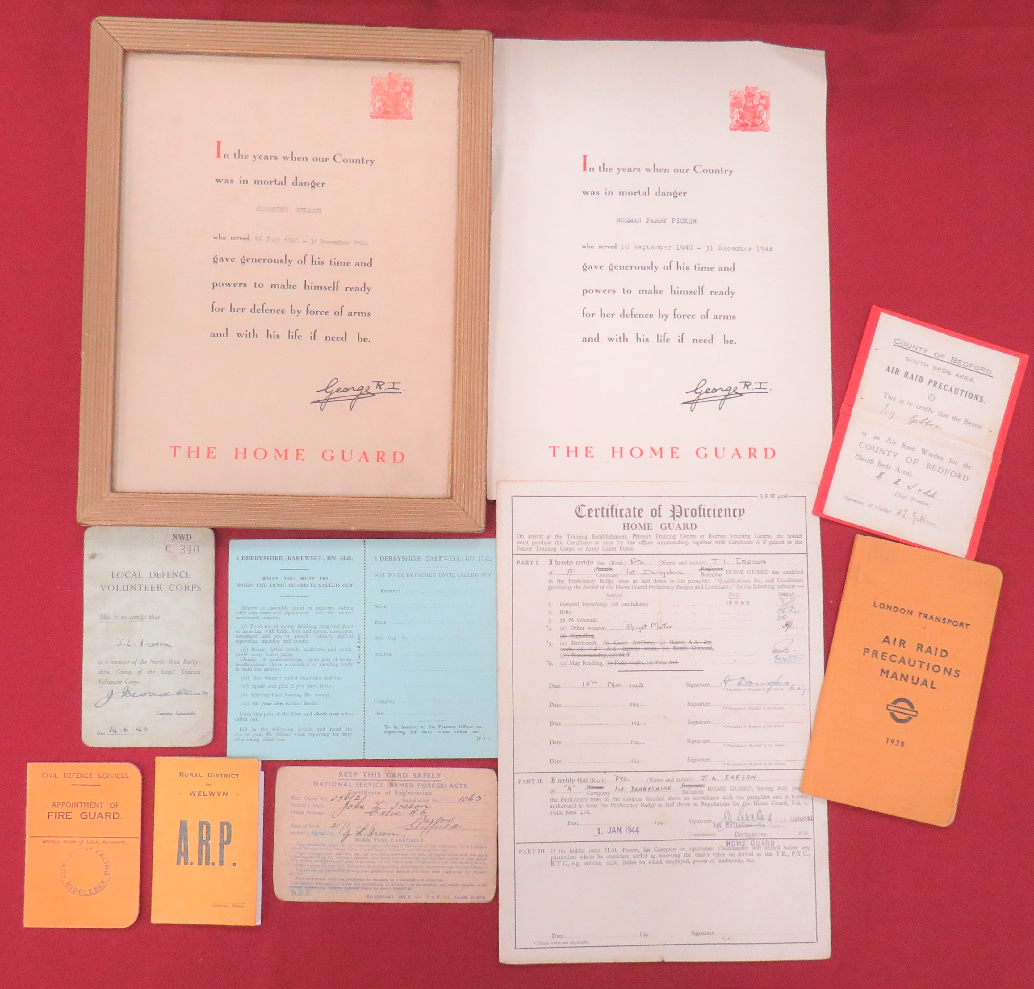 WW2 Home Front & Home Guard Certificates and Permits including County ...