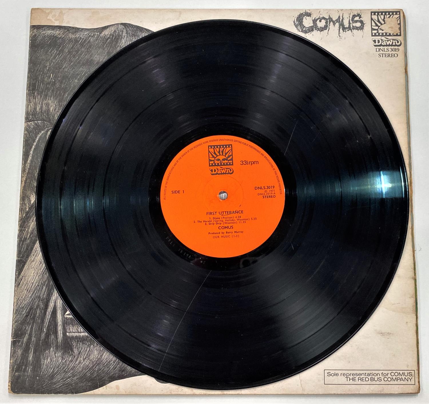 COMUS - FIRST UTTERANCE, Dawn DNX 2506, LP gatefold sleeve with lyric ...