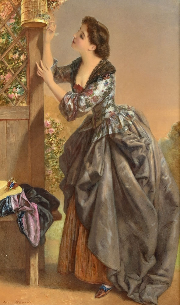 Augustus Jules Bouvier (1825-1881), a watercolour "The Little Favourite ...