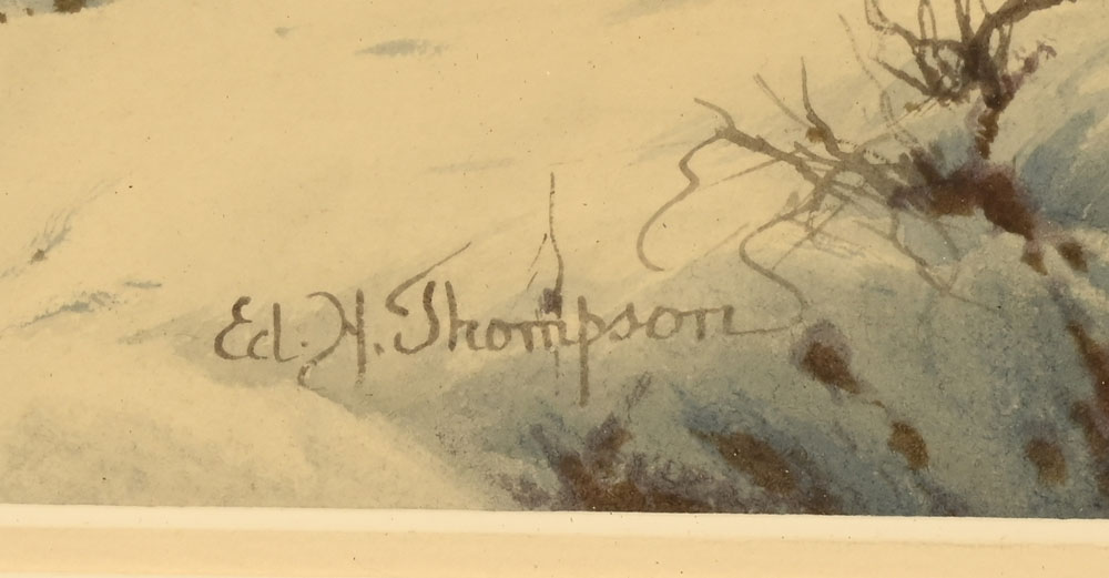 Edward H Thompson (1879-1949), a snowbound River Greta landscape near ...