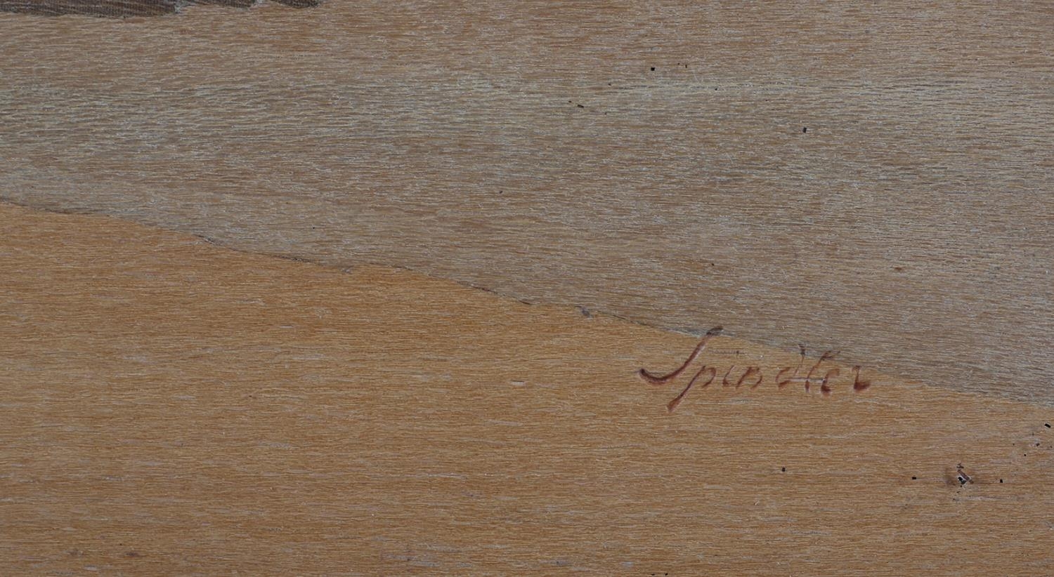 CHARLES SPINDLER (French 1865-1938), In Provence and Thann, marquetry ...