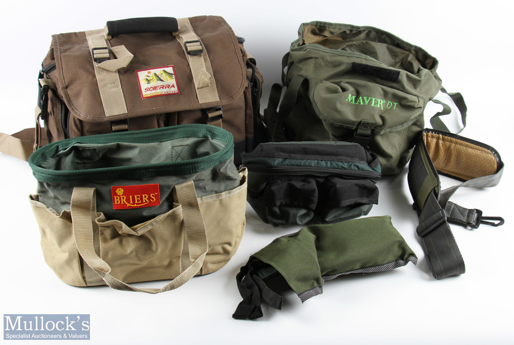 A collection of fishing equipment bags, made up of 1x Scierra Bank bag ...