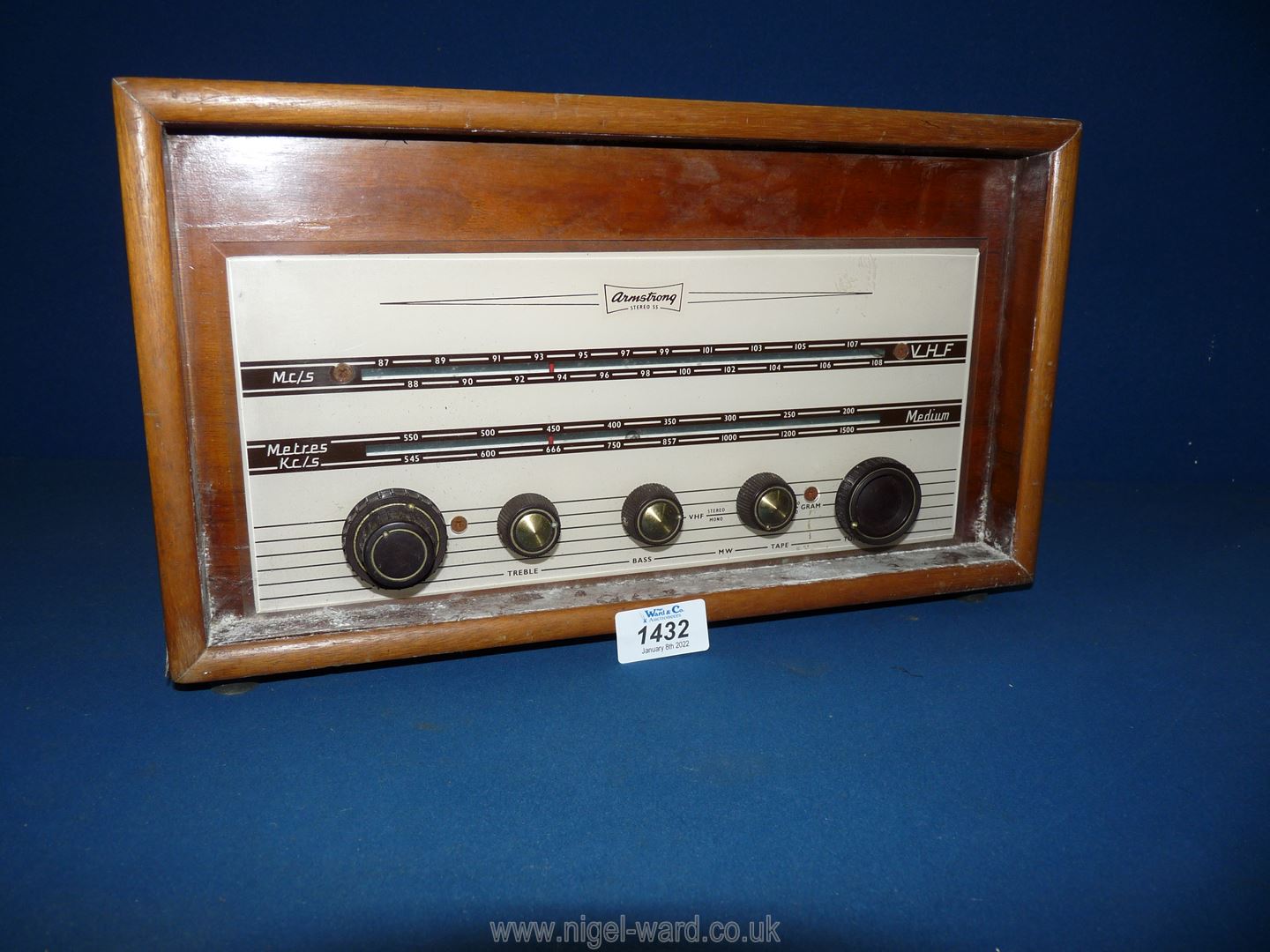 A Walnut finished cased "Armstrong Stereo 55" valve Radio with various ...