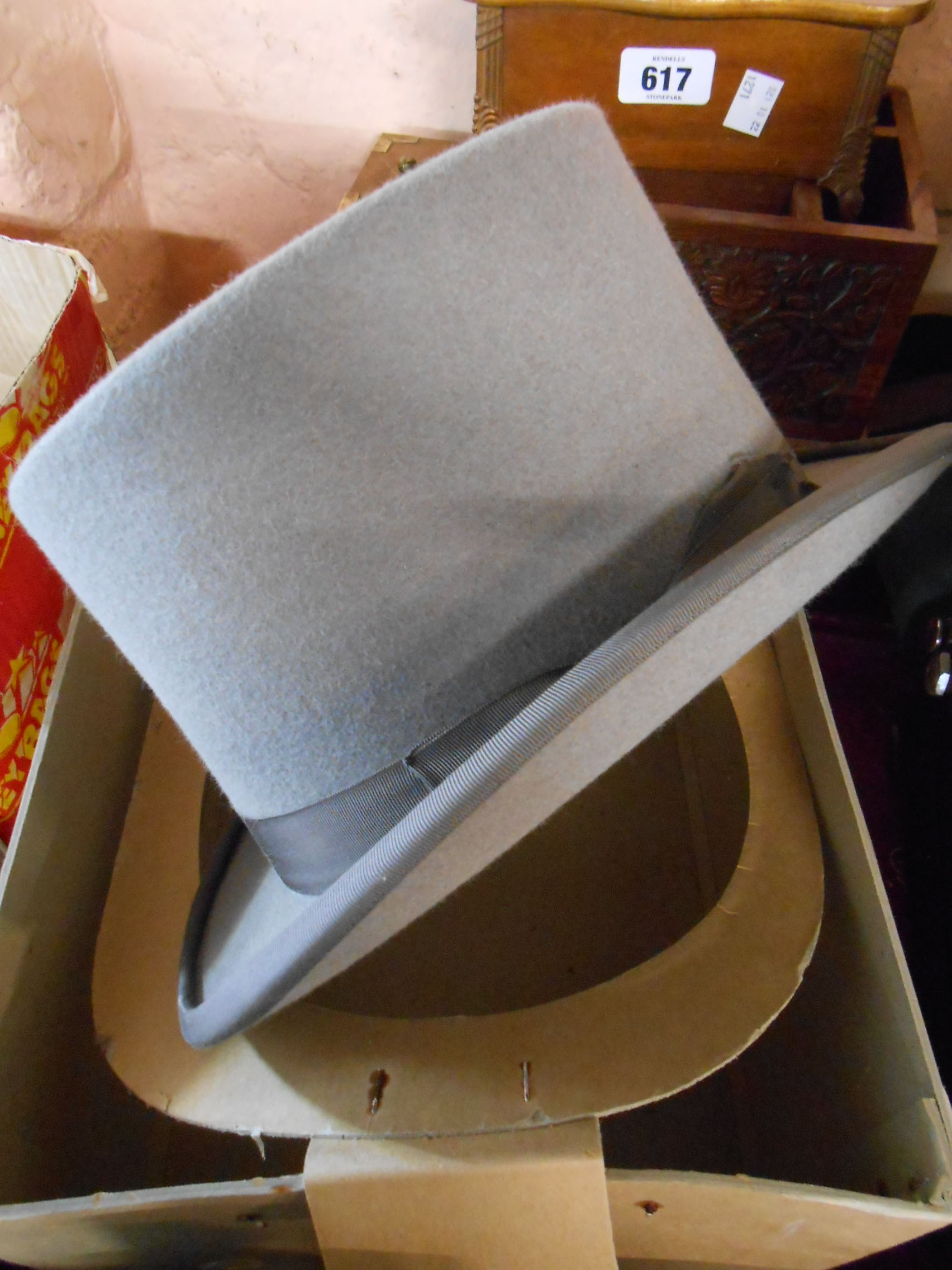 A vintage top hat made by Herbert Johnson of London contained in ...