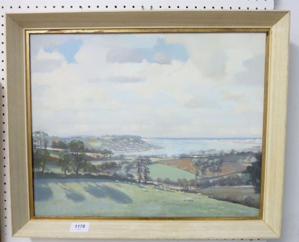 Peter Orr - mid 20th century oil on board view of Appledore, North ...
