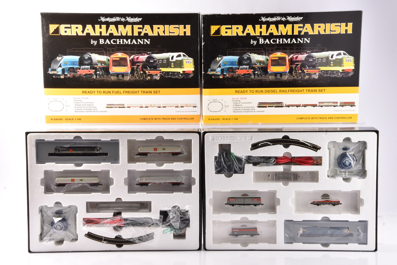 Graham Farish by Bachmann N Gauge Freight Sets, two boxed examples, 370 ...