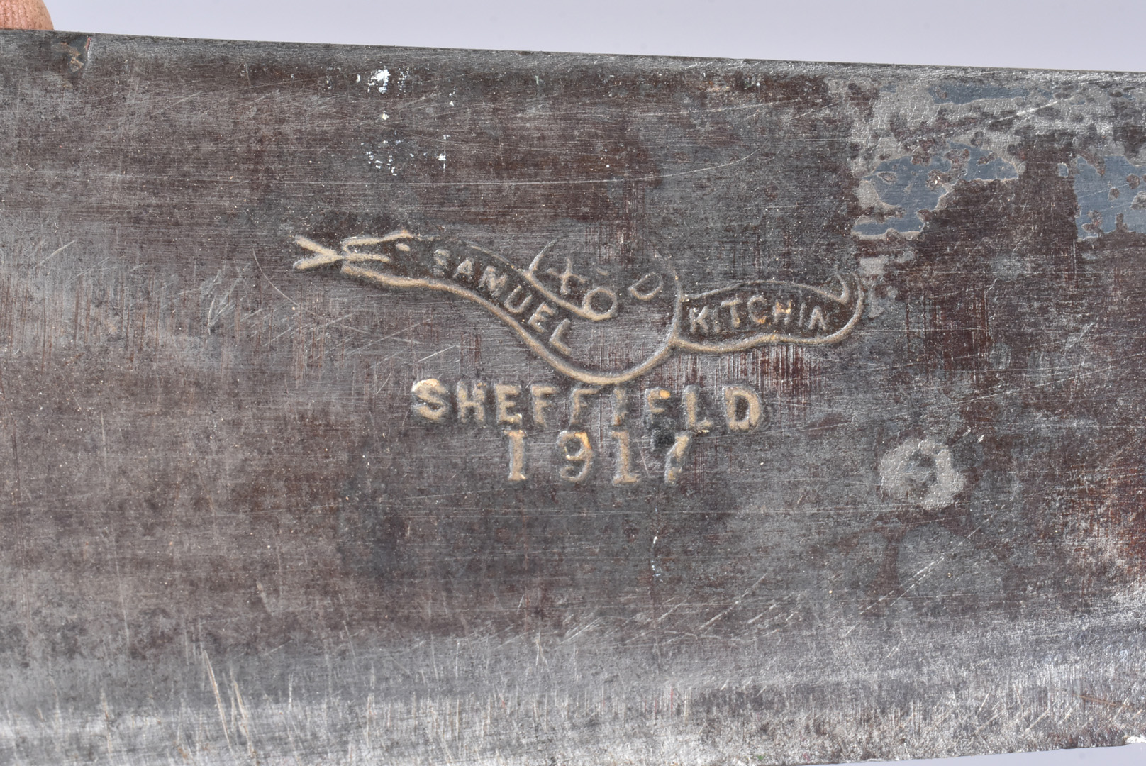 A 1917 Samuel Kitchin machete, complete 1917 Fairbanks scabbard (2)
