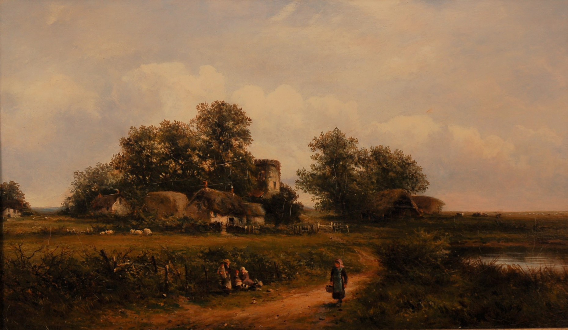Carl Brennir (British, 1850-1920), oil on canvas, a country hamlet, in ...
