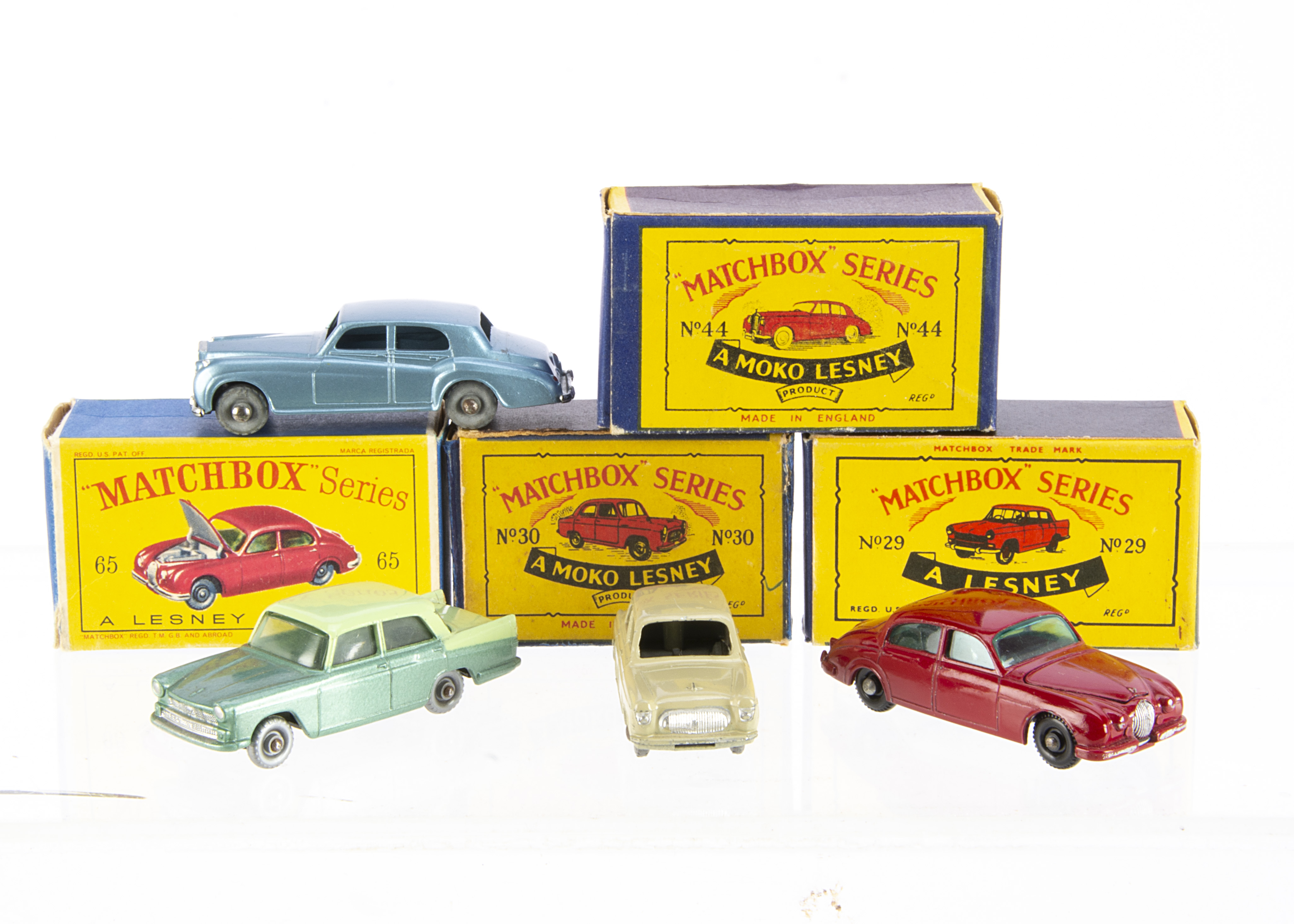 Matchbox Lesney 1-75 Series British Cars, 29b Austin A55 Cambridge, SPW ...