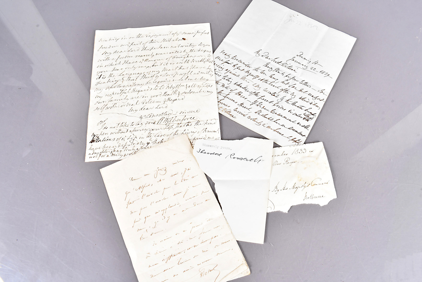 Theodore Roosevelt Lord Melbourne and Victor Hugo autograph material ...