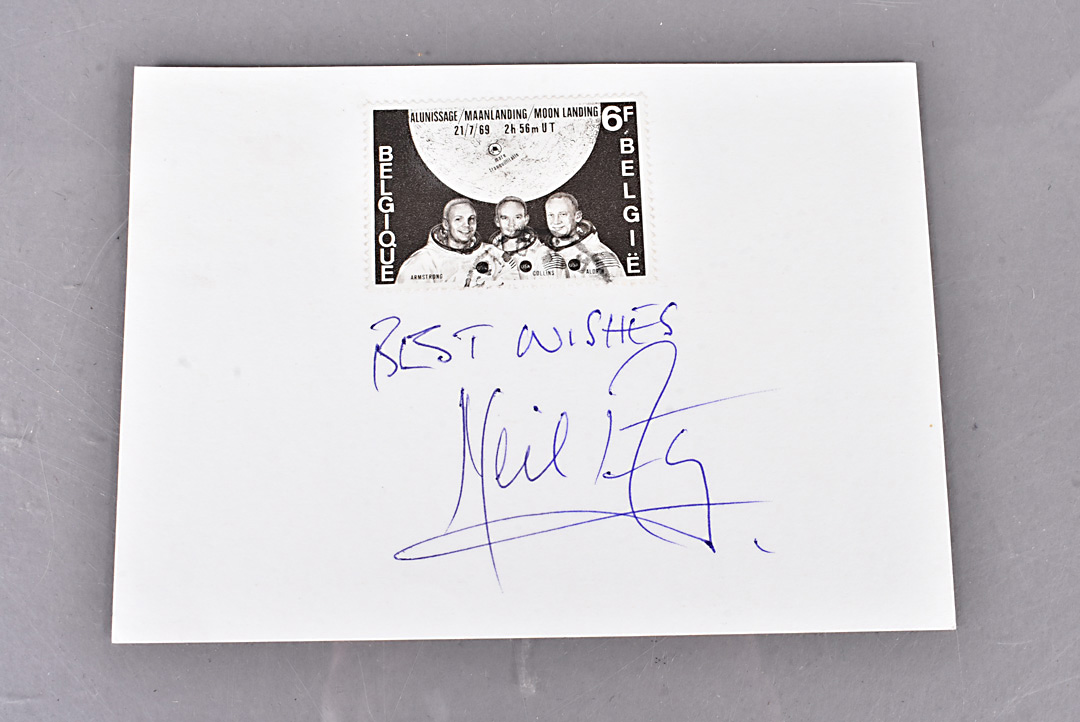 Neil Armstrong autograph Apollo 11 mission interest, piece of card, 15 ...