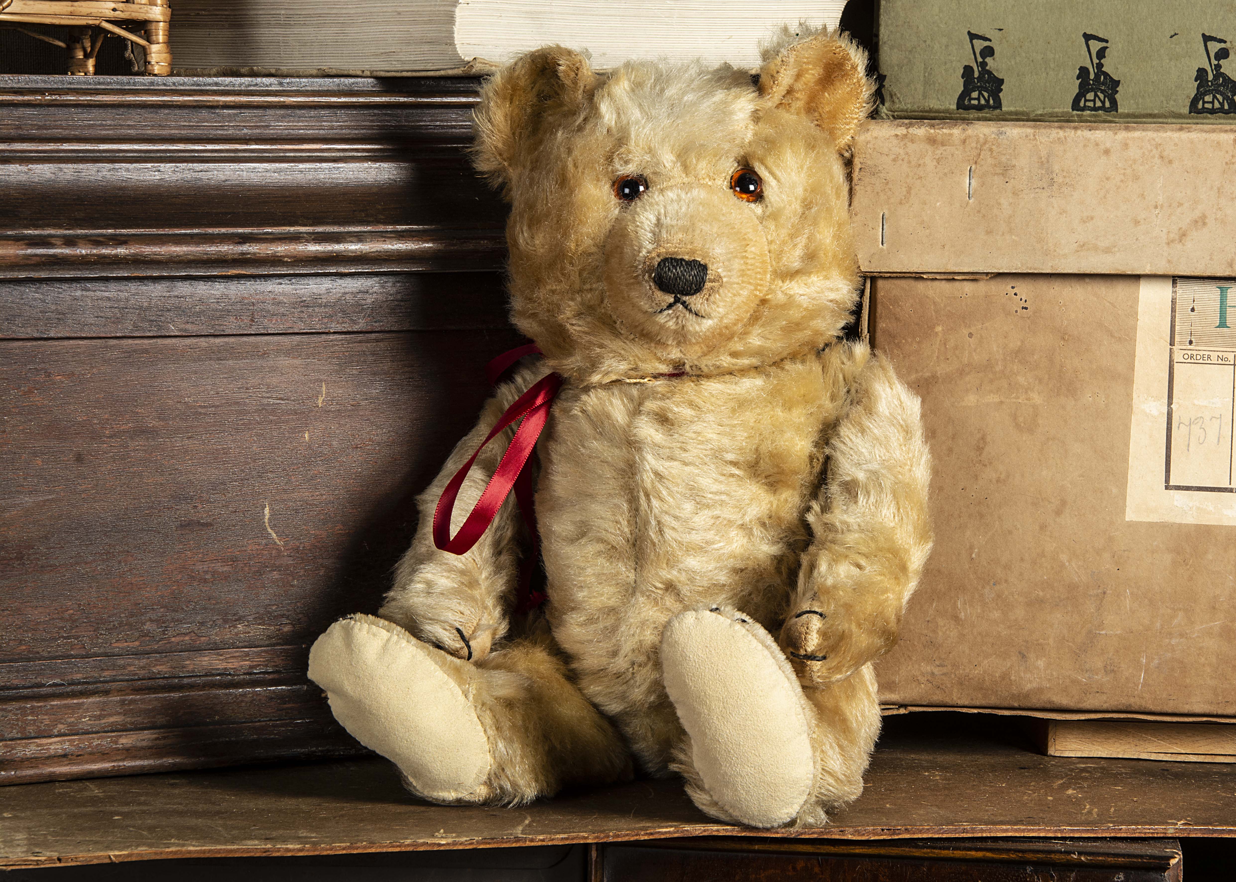 A post-war Chiltern Ting-A-Ling style Teddy Bear, with golden mohair ...