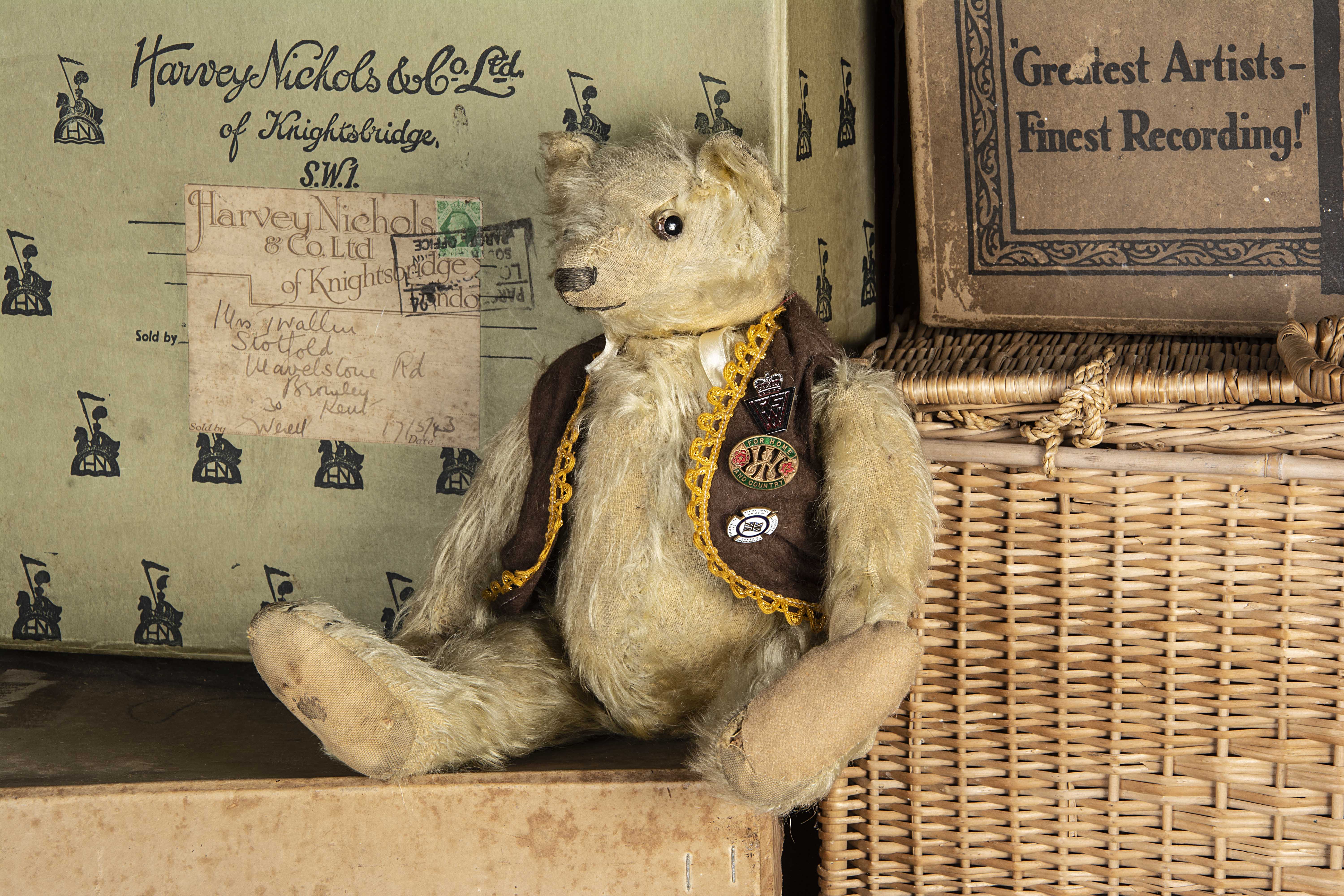 Gilbert II - an early British Teddy Bear 1915-20, with blonde mohair ...
