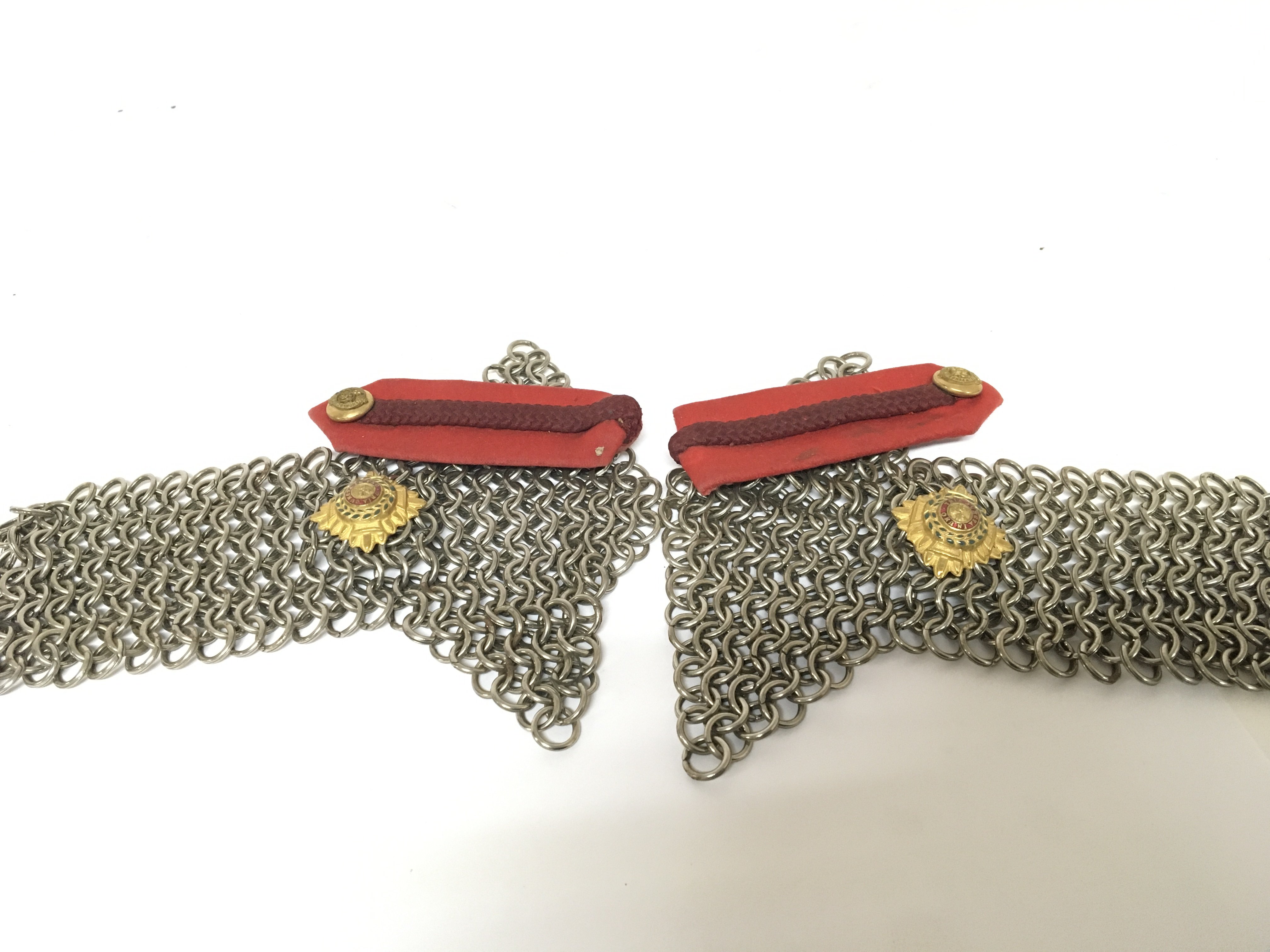 A pair of chain Mail British officers Epaulets.