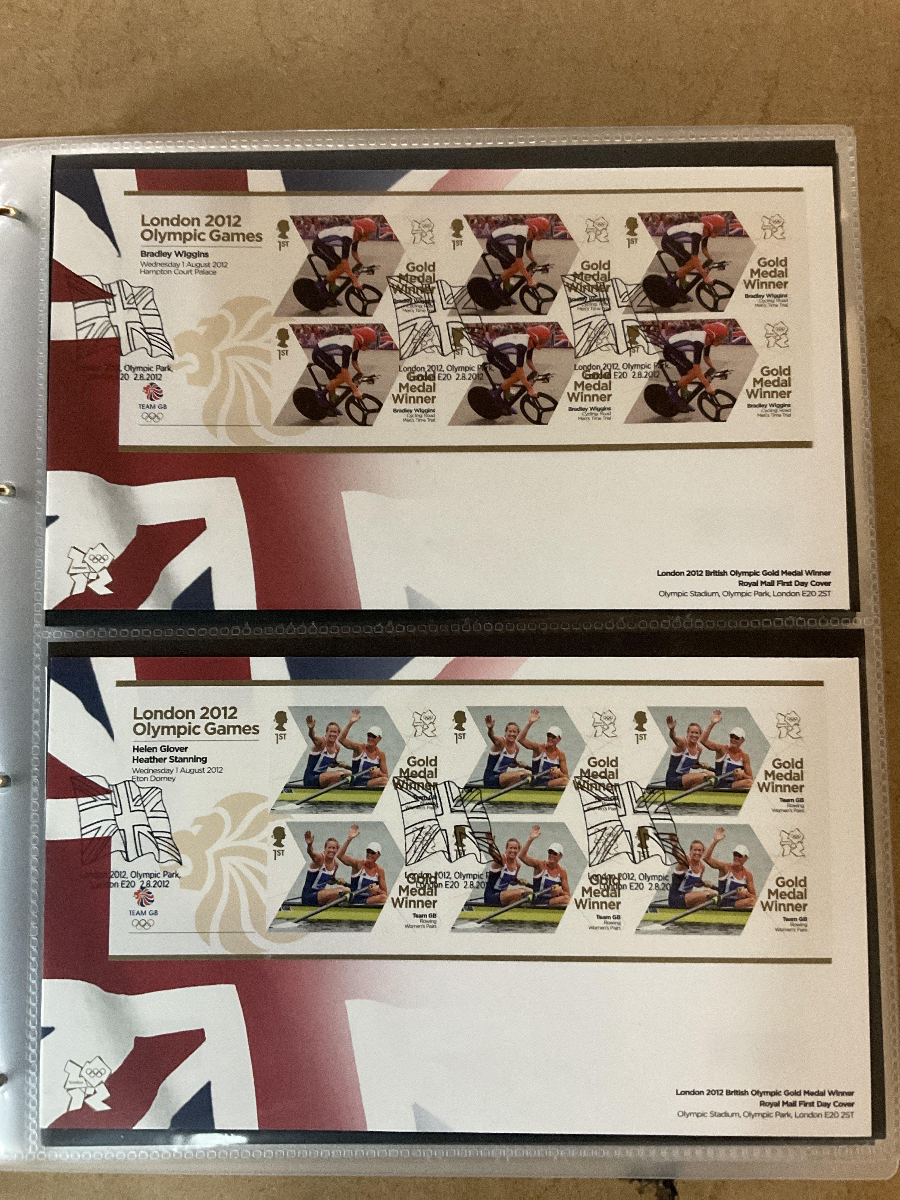 London 2012 Team GB Gold Medal winners stamp collection