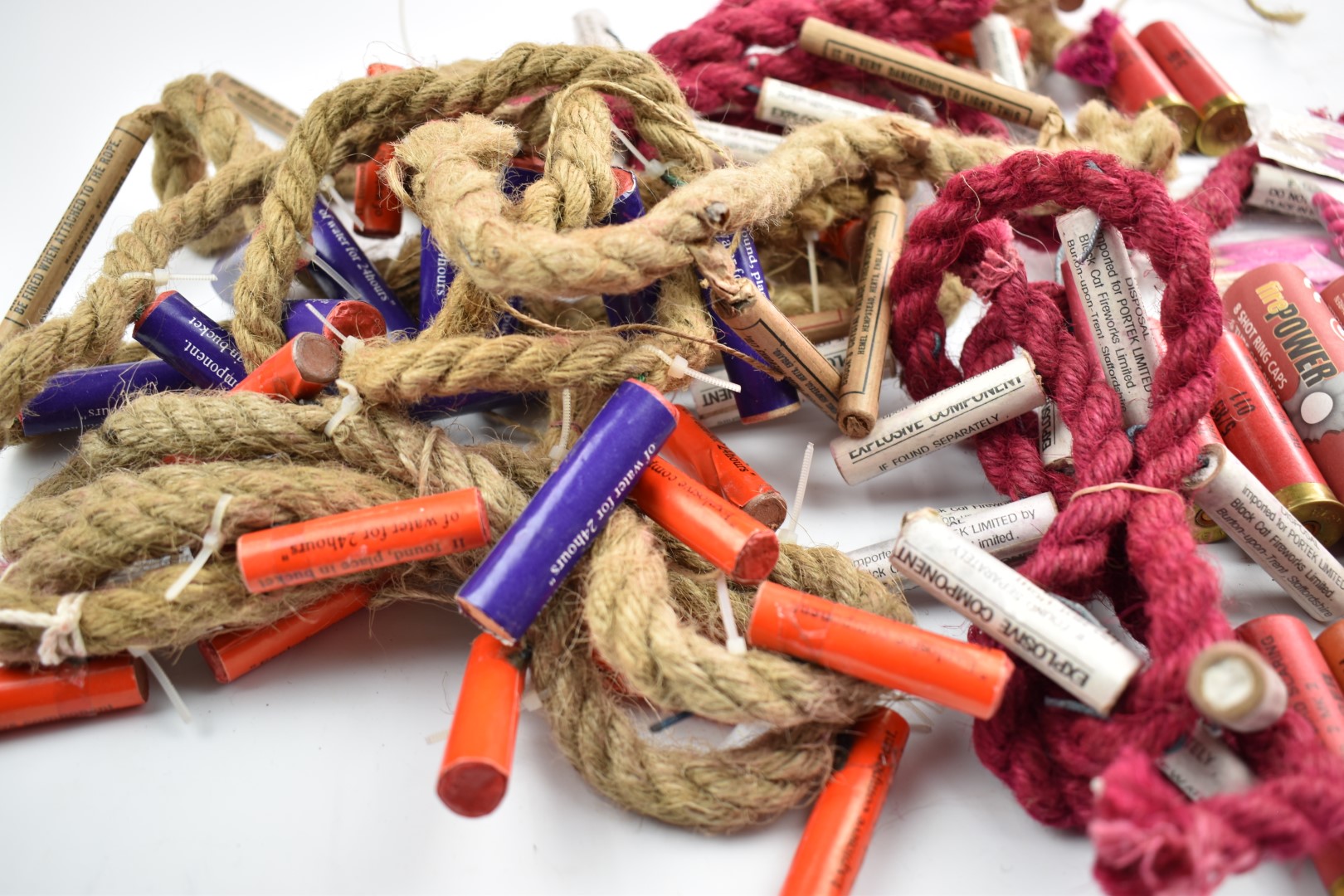 A collection bird scaring cartridges and banger ropes including Eley ...