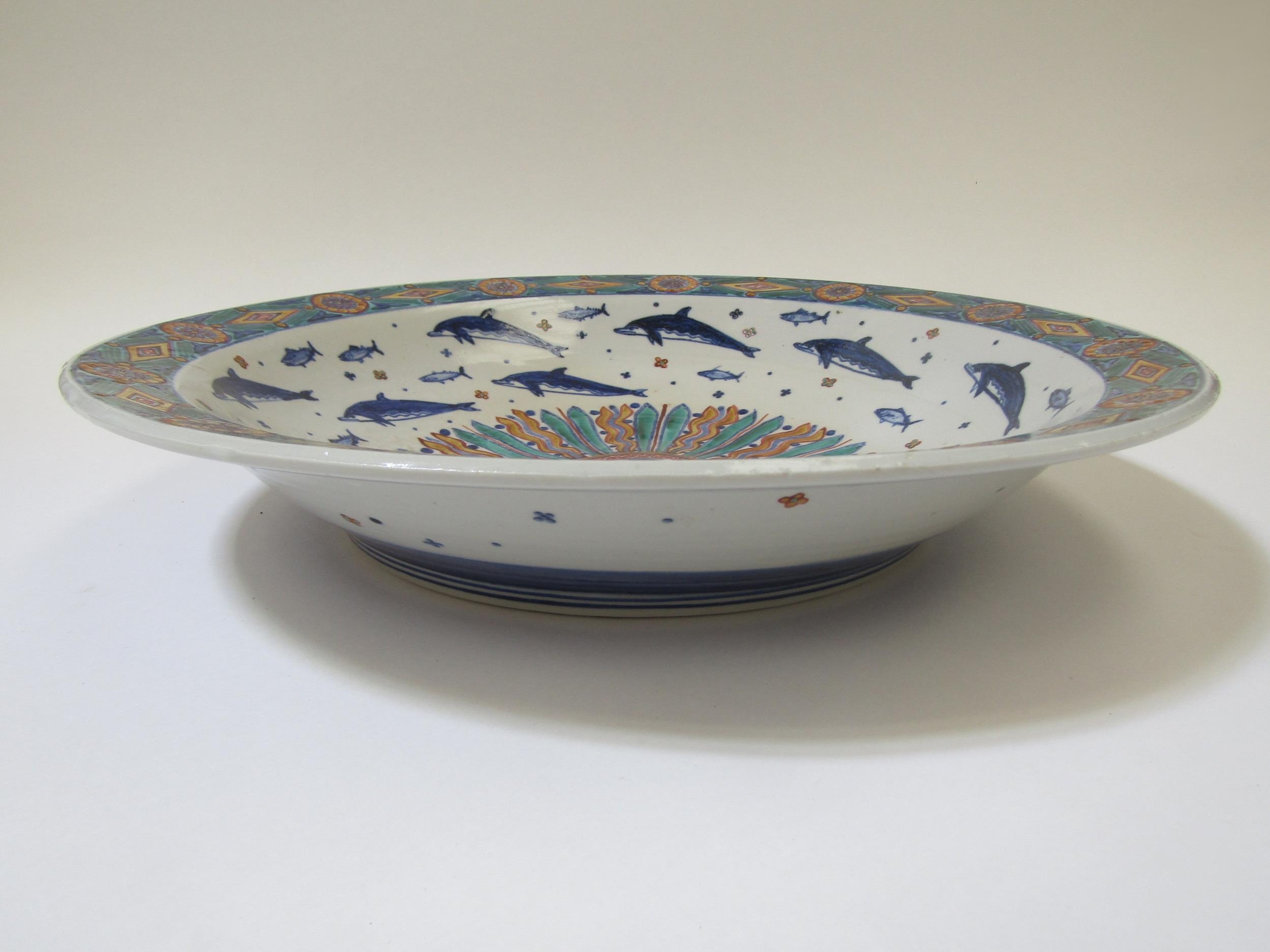 RUSSELL COATES (b.1949) A large studio porcelain bowl, the interior ...