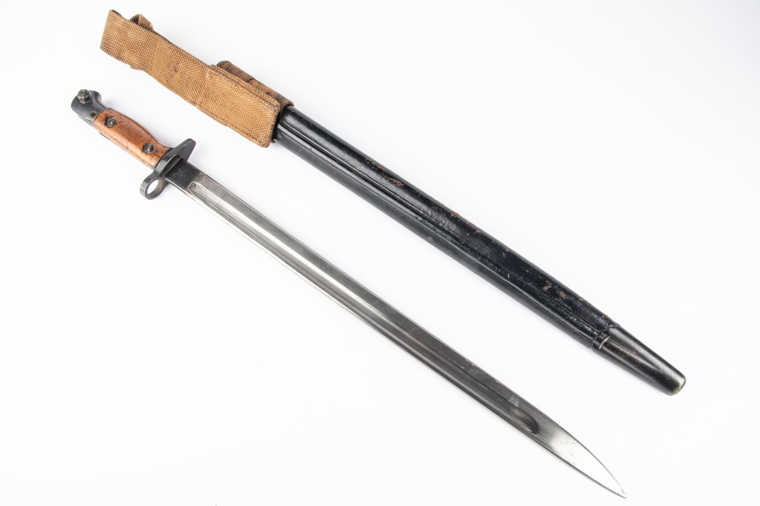 A P1907 SMLE bayonet by Sanderson, the blade bearing various inspectors ...