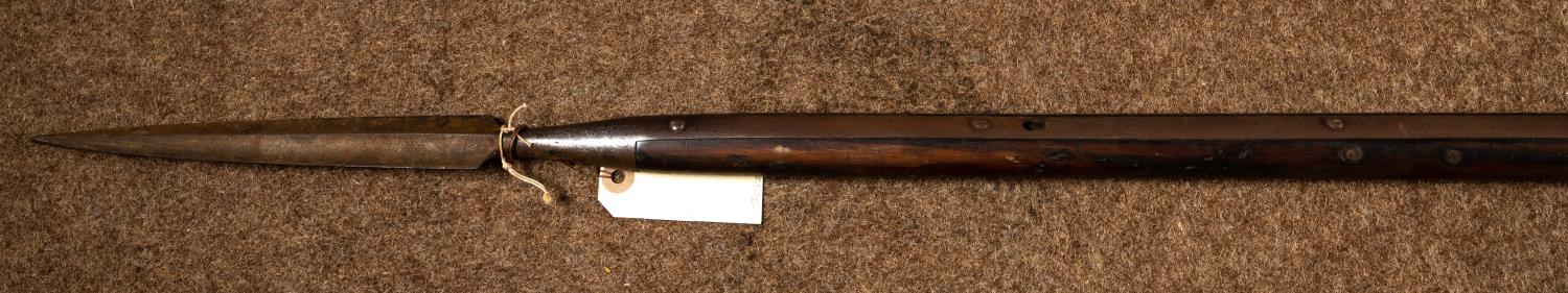 An 1848 pattern wooden cavalry lance, 109" (9'1") overall, with long ...