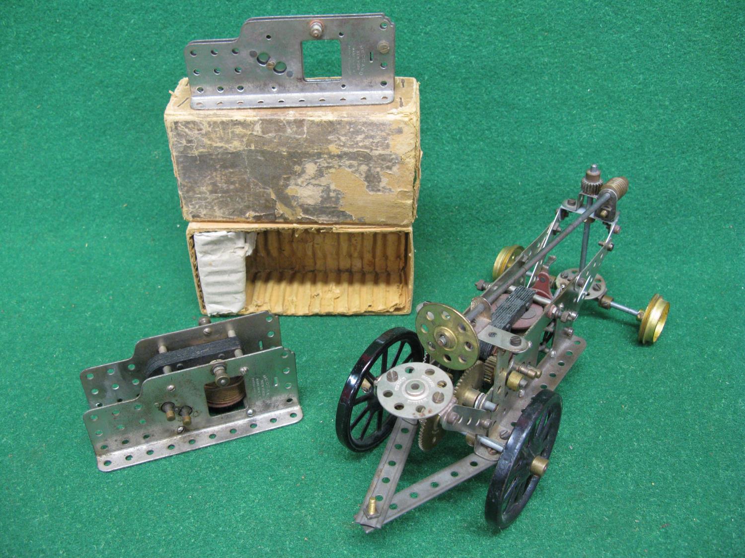 Two Meccano, New York Made In USA, electric motors, one is the basis of ...