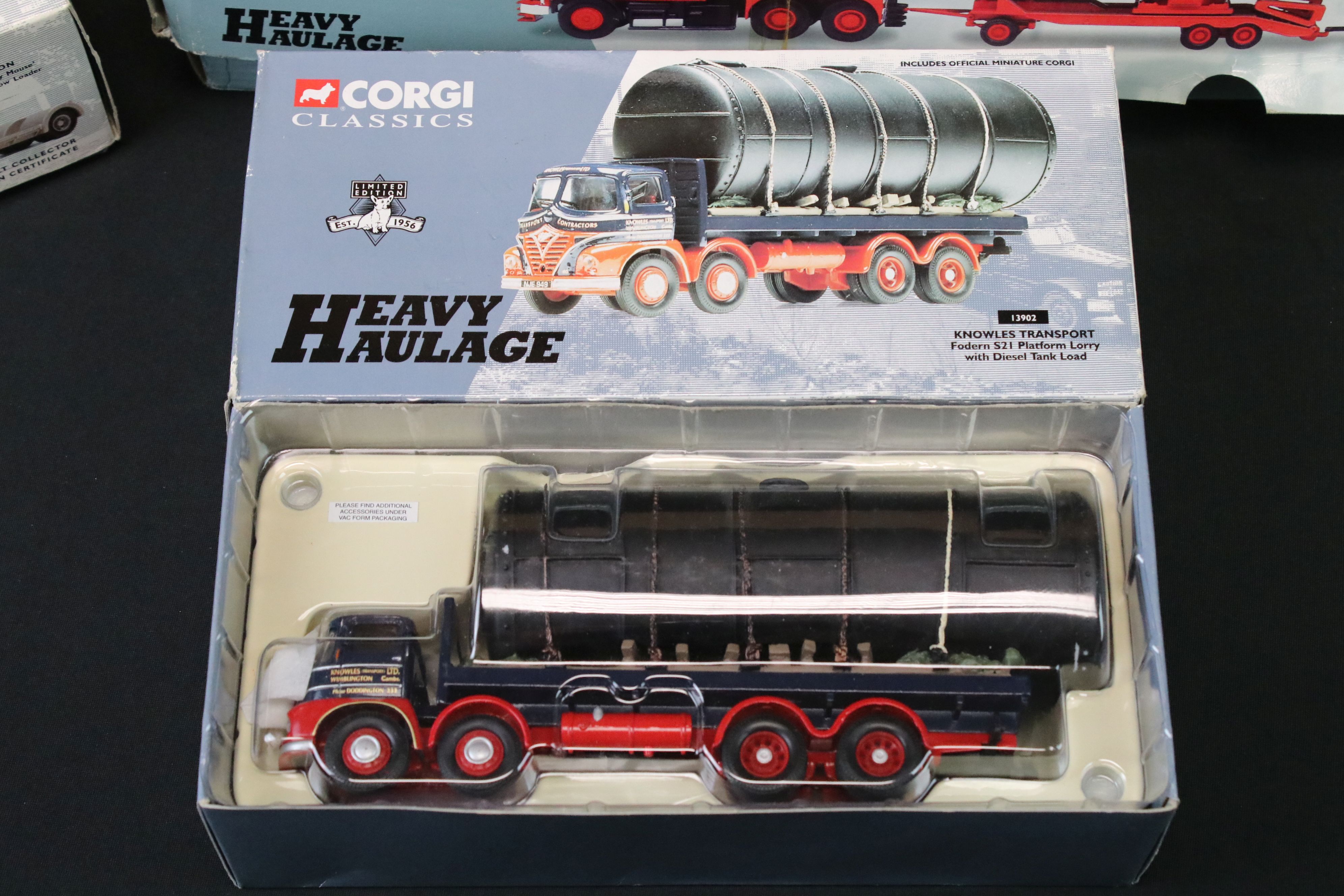 Four boxed Corgi Heavy Haulage diecast models to include 17601 Hills of ...