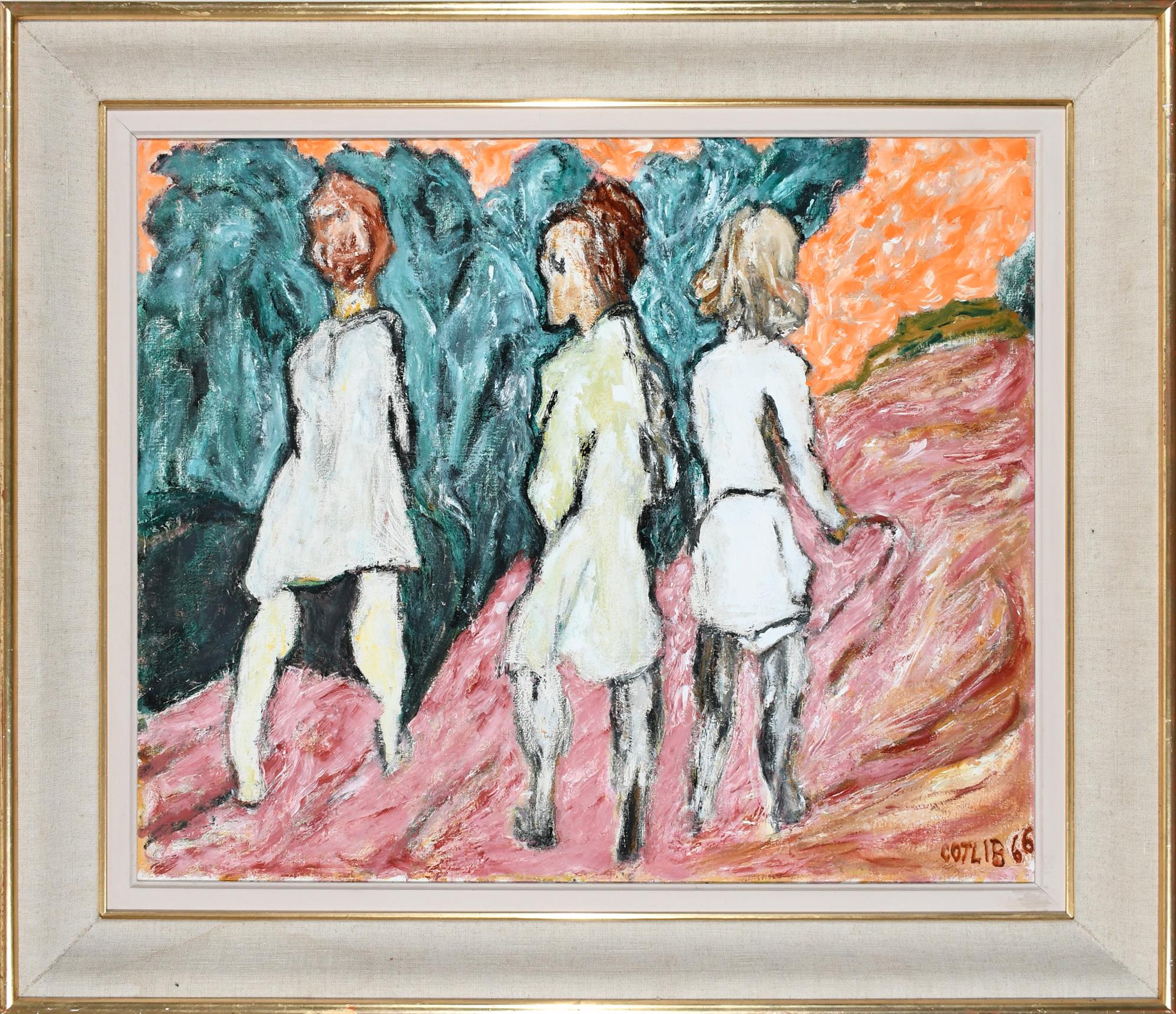 ‡Henryk Gotlib (Polish 1890-1966) Girls in Cascais Signed and dated ...