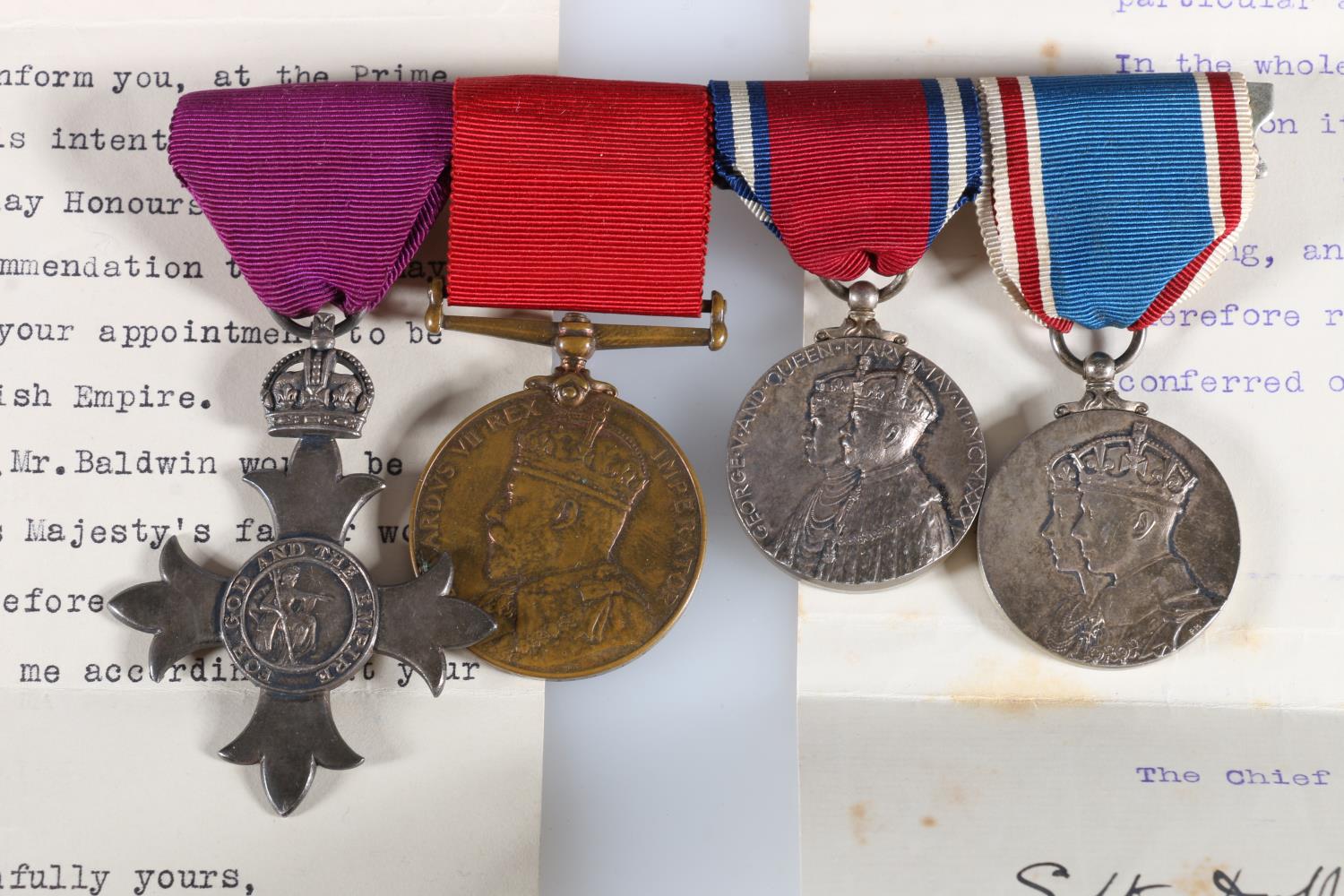 Medal group comprising MBE, Edward VII Scottish Police Visit to ...