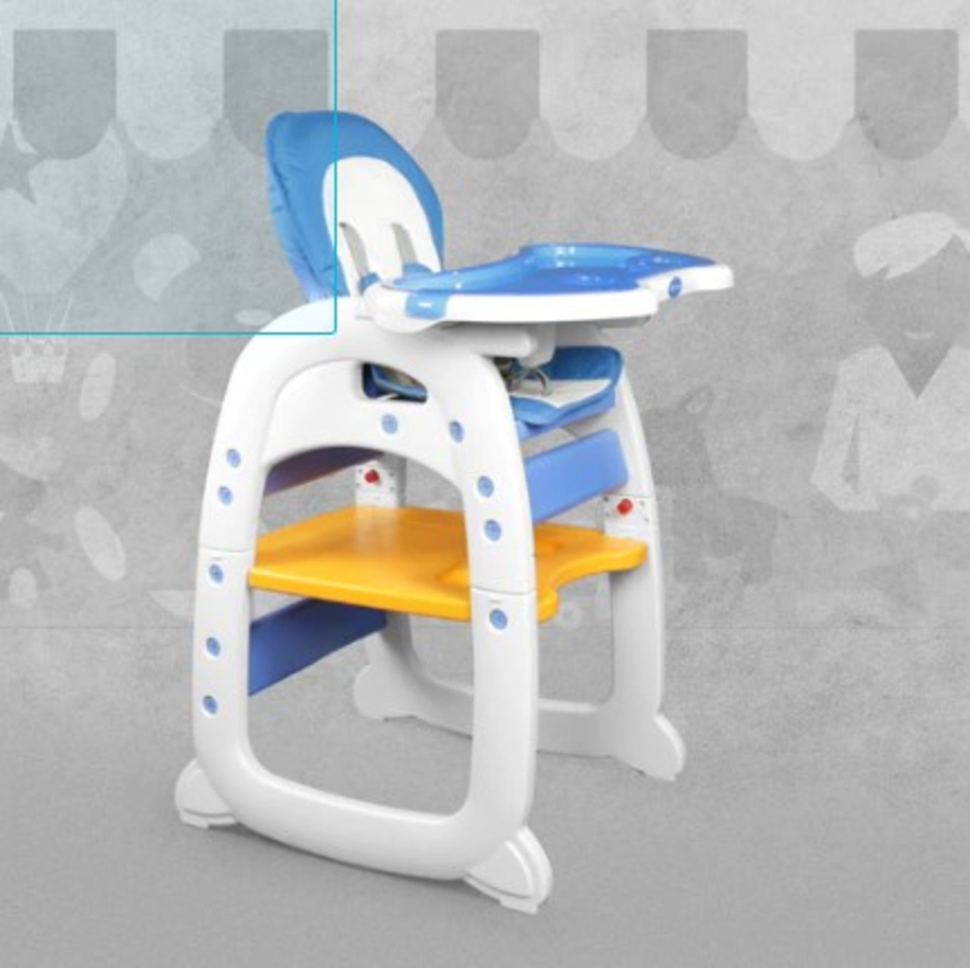 Title: Blue 3 In 1 Baby Zone High ChairDescription: This 3 in 1 high ...