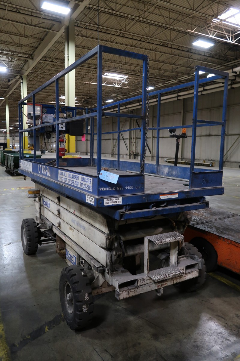 Marklift Model Mac II Electric Scissor Lift, 1,000 Lb. Capacity, 117" x ...