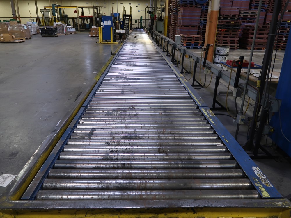 Lantech Dual Feed Pallet Stretch Wrap/Strapping Palletizing Line w/ (2 ...