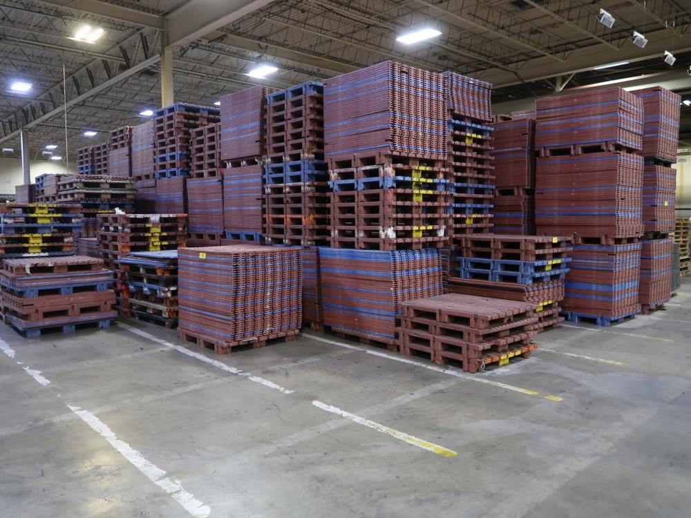 Approx (150) 42" x 46" Plastic Skids w/ Large Amount of Plastic Custom ...