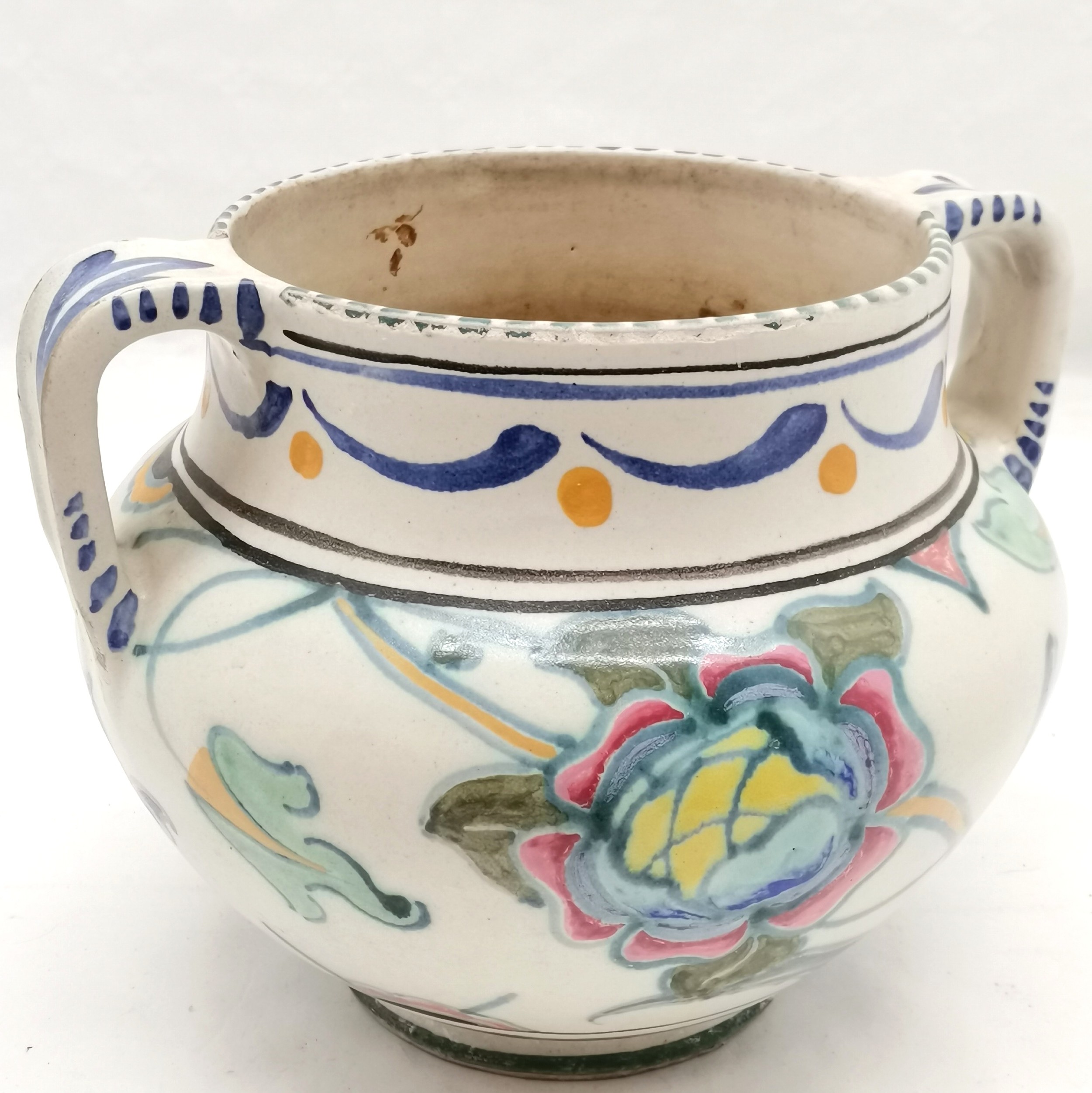 Collard Honiton Pottery 2 handles amphora style vase, slight chip to ...