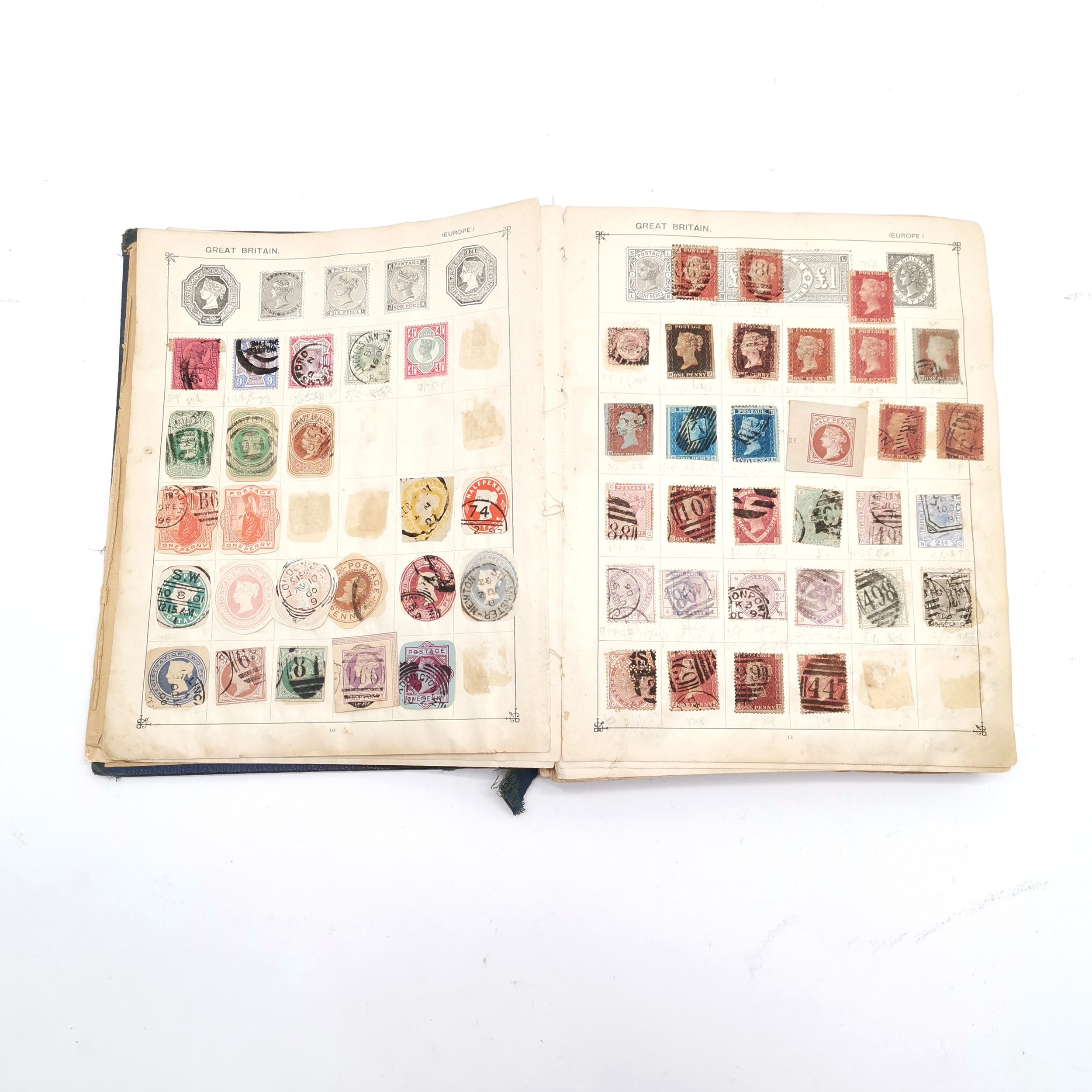 Vintage Strand stamp album with useful collection of stamps inc 1840 GB ...