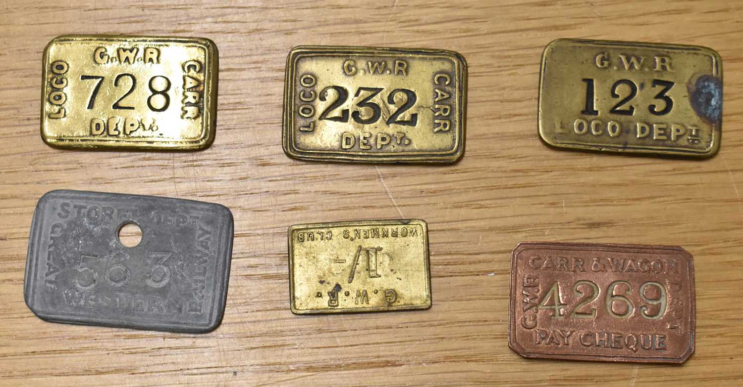 GWR; six assorted tokens/tallies
